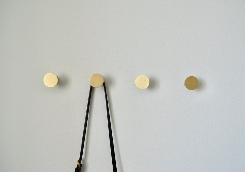 Modern Brass Round Wall Hook, Modern Brass Hooks for Bathroom Kitchen ...