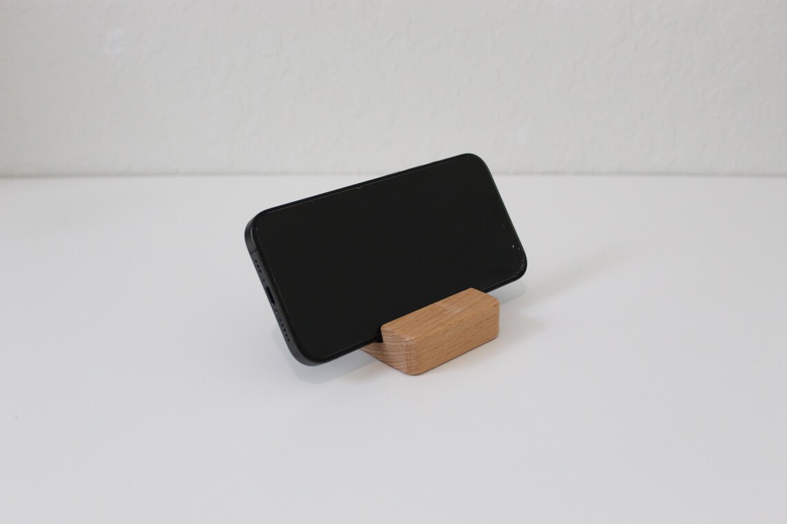 Handcrafted Wooden Countertop Phone Holder - Elegant - Rustic Wooden ...