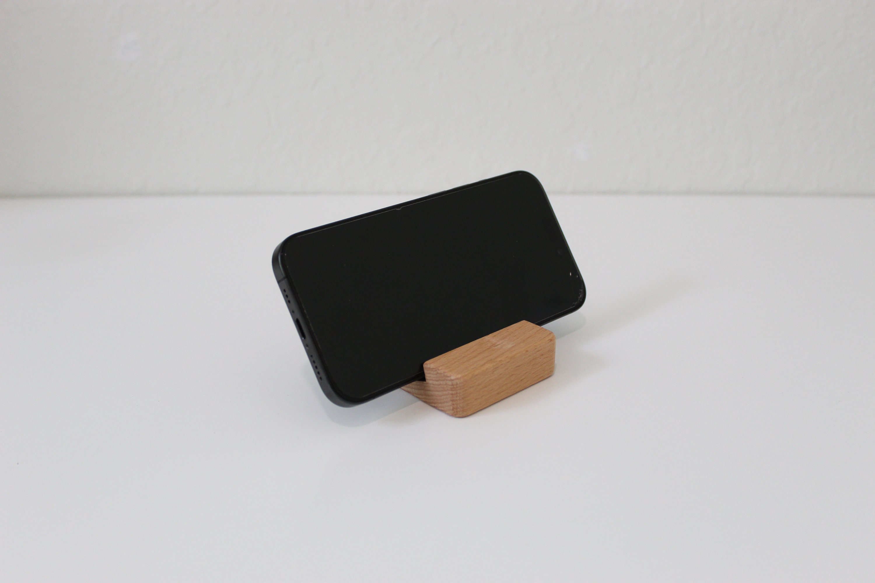 Handcrafted Wooden Countertop Phone Holder - Elegant - Rustic Wooden ...