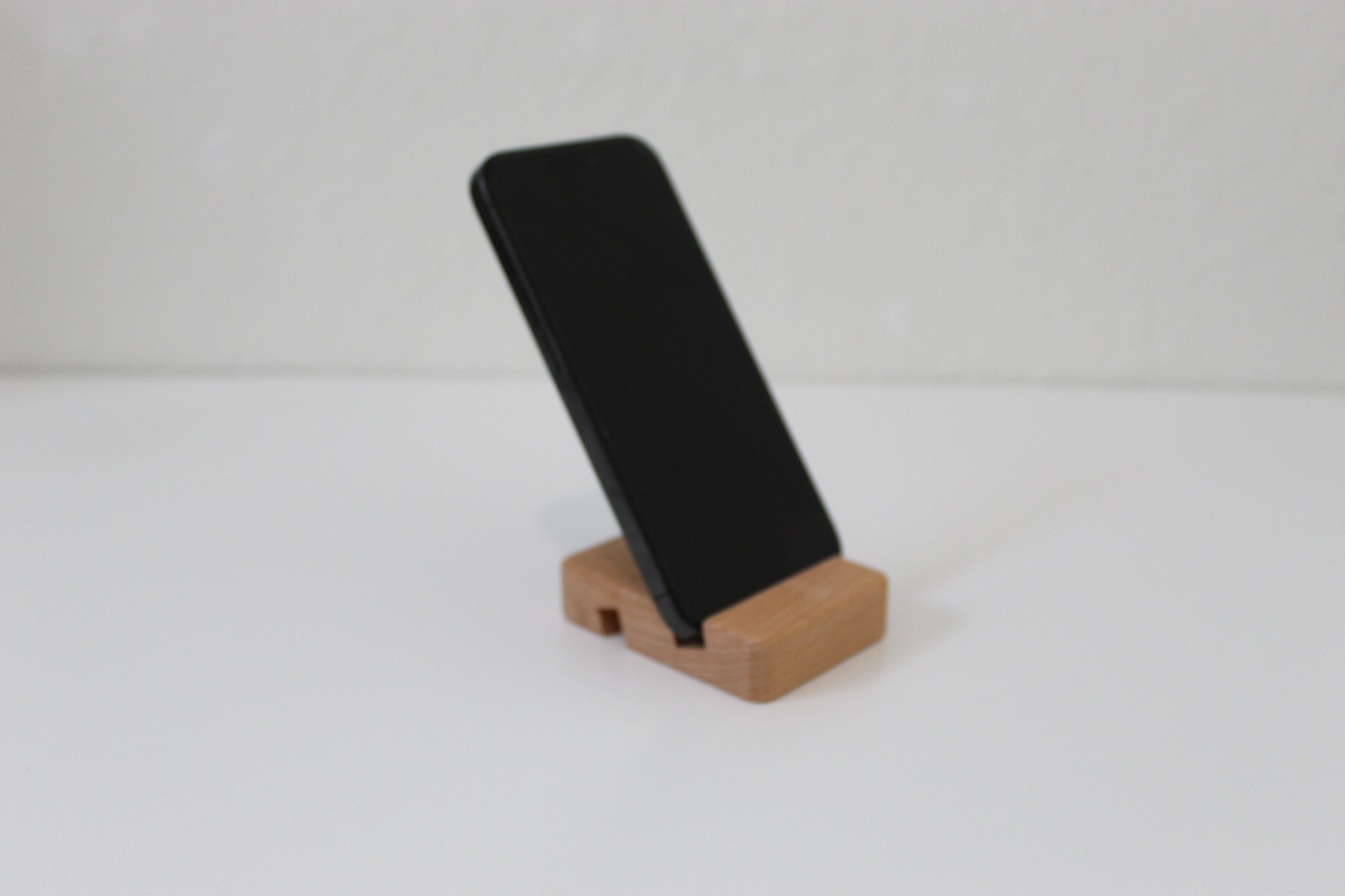 Handcrafted Wooden Countertop Phone Holder - Elegant - Rustic Wooden ...
