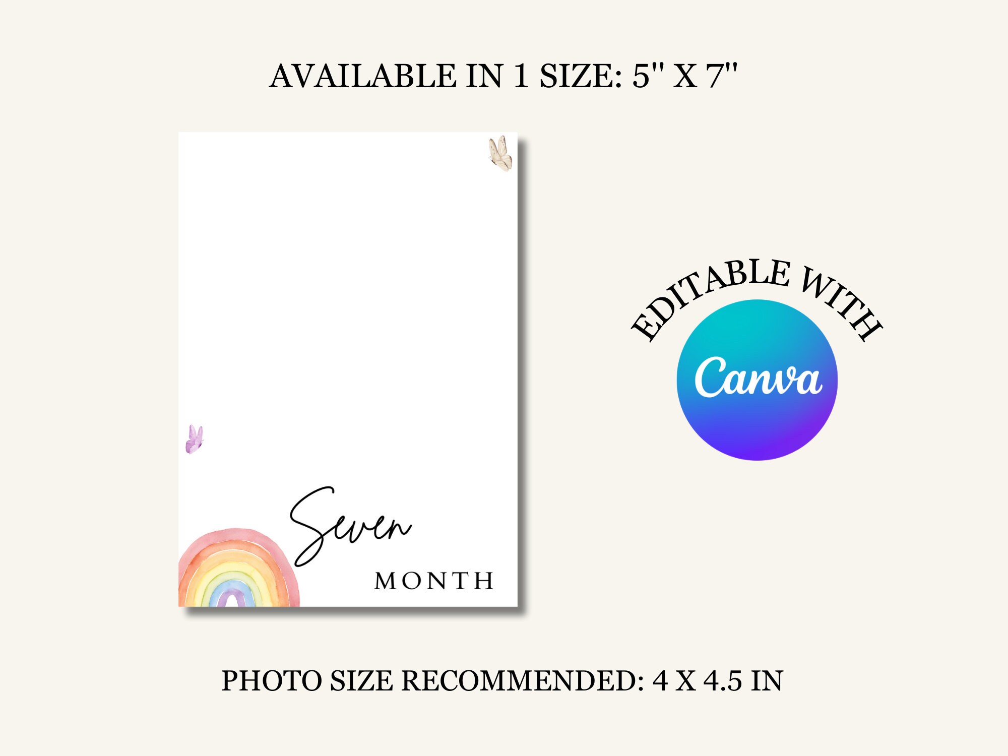 Editable Pastel Rainbow Monthly Photo Banner Customizable - Etsy