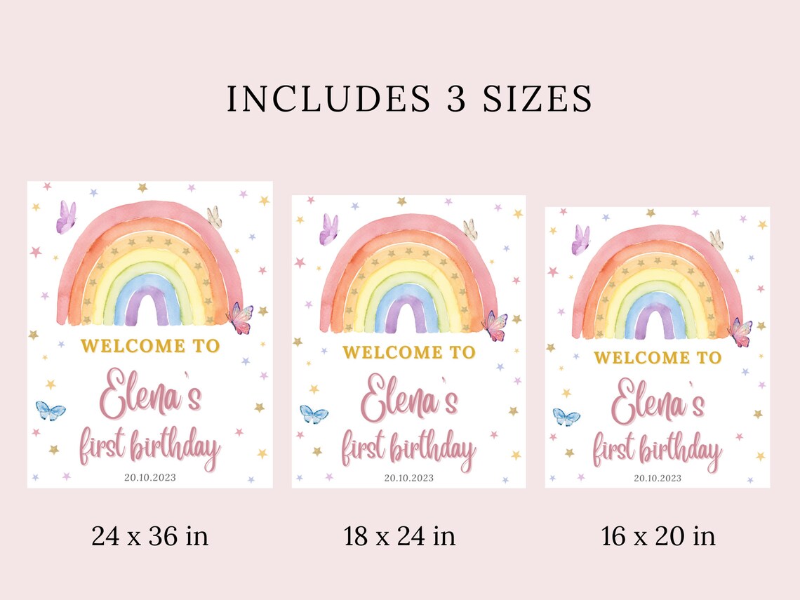 Rainbow Welcome Sign Editable Pastel Rainbow Welcome Sign Editable Boho ...