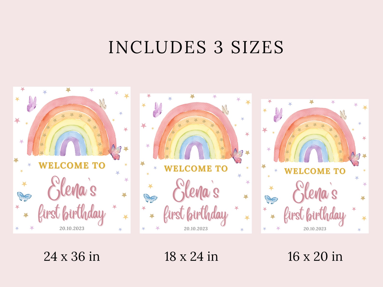 Rainbow Welcome Sign Editable Pastel Rainbow Welcome Sign Editable Boho ...