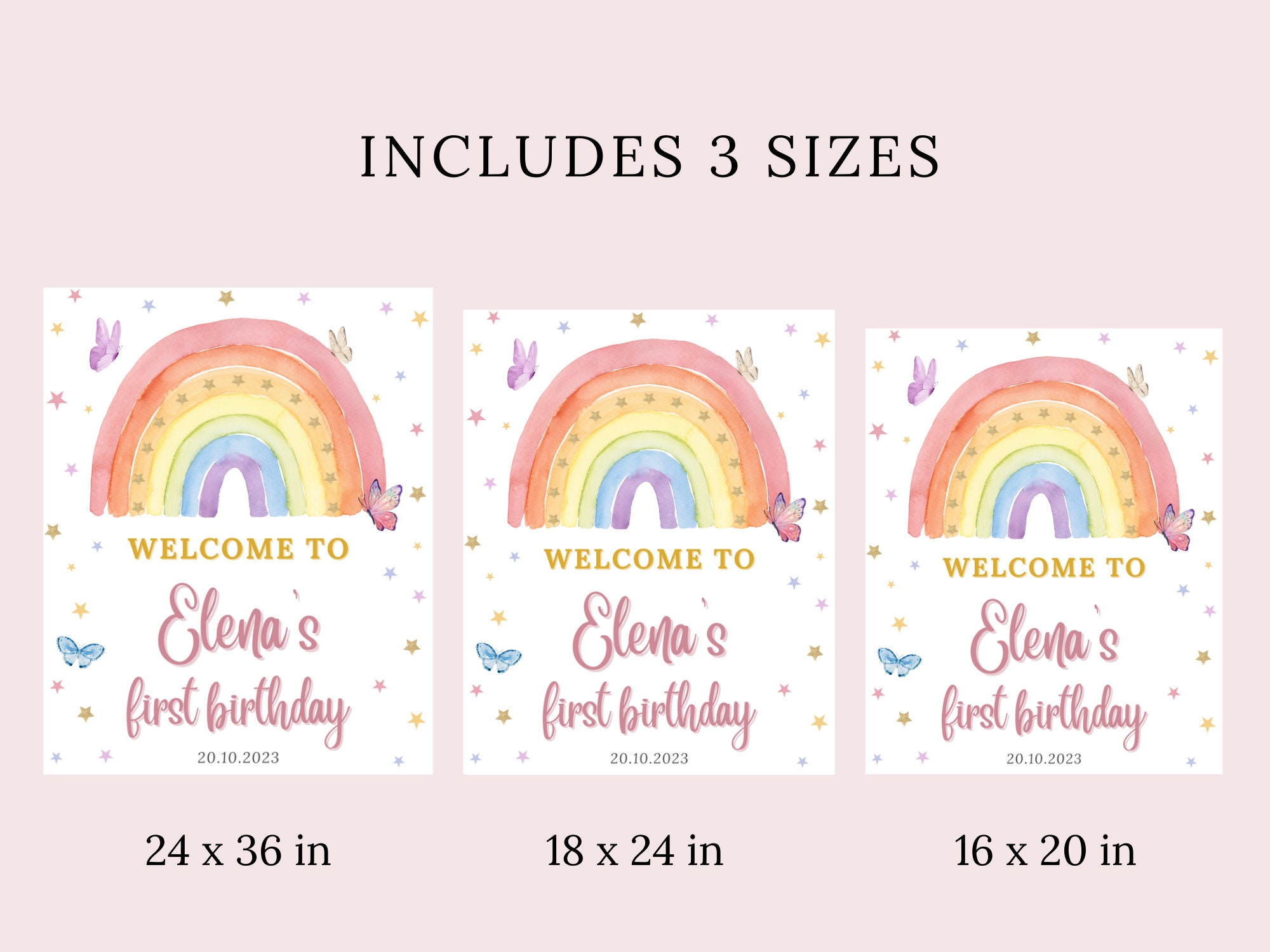 Rainbow Welcome Sign Editable Pastel Rainbow Welcome Sign Editable Boho ...