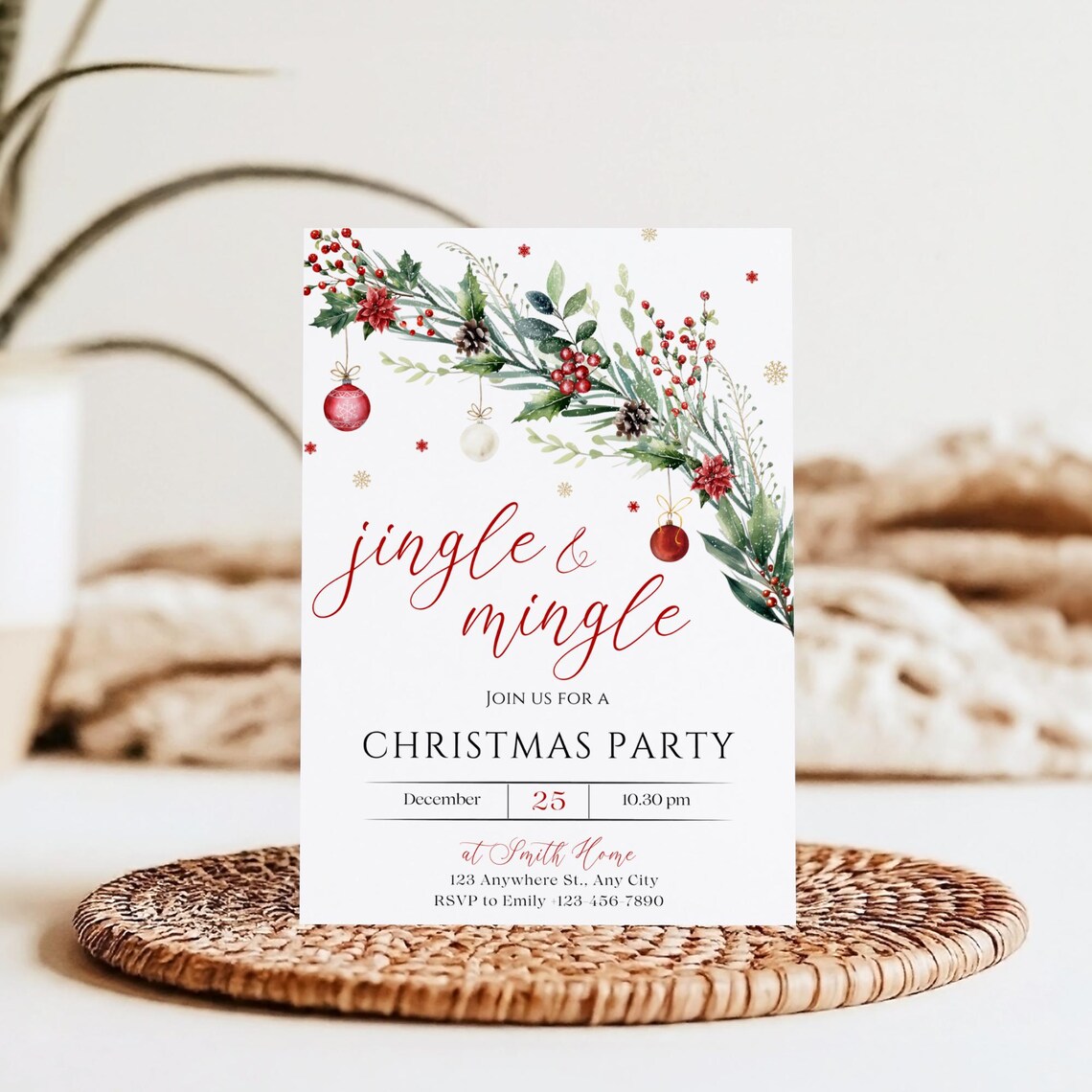 Editable Jingle Mingle Christmas Invitation Jingle and Mingle Holiday ...