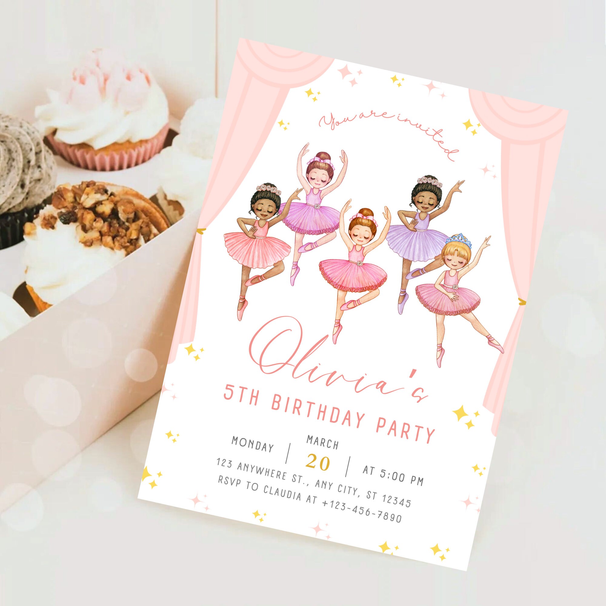 Editable Ballerina Birthday Invitation Ballerina Invitation Tutu Cute ...