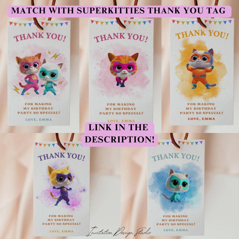 Editable Super Kitty Birthday Invitation - Superkitties Party Invite ...