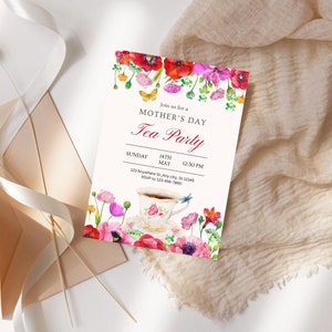 Editable Mother's Day Tea Party Invitation Ladies Tea Party Invite ...