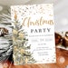 Editable Christmas Invitation Gold Theme Christmas Holiday Event Invite ...