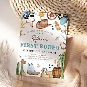 My First Rodeo Birthday Invitation Wild West Birthday Invitation 1st ...