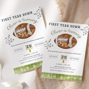 1st Year Down Birthday Invitation First Year Down Invitation First Down ...