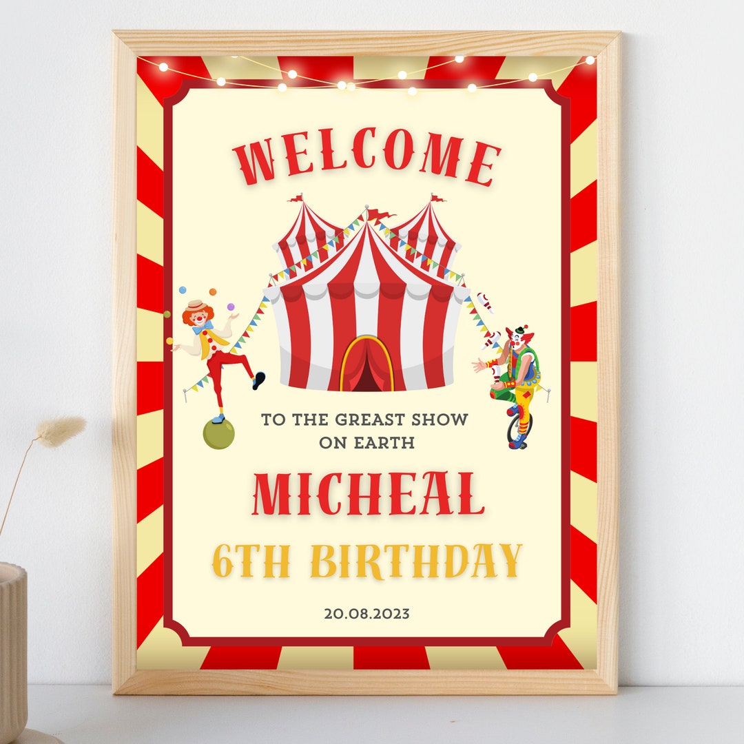 Carnival Party Theme Welcome Sign Circus Party Theme Welcome Sign ...