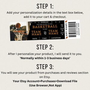 Editable Sports Ticket Template Custom Event Tickets PERSONALIZED FOR ...