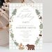 Editable Green Woodland Birthday Invitation Woodland Wild Invite Green ...