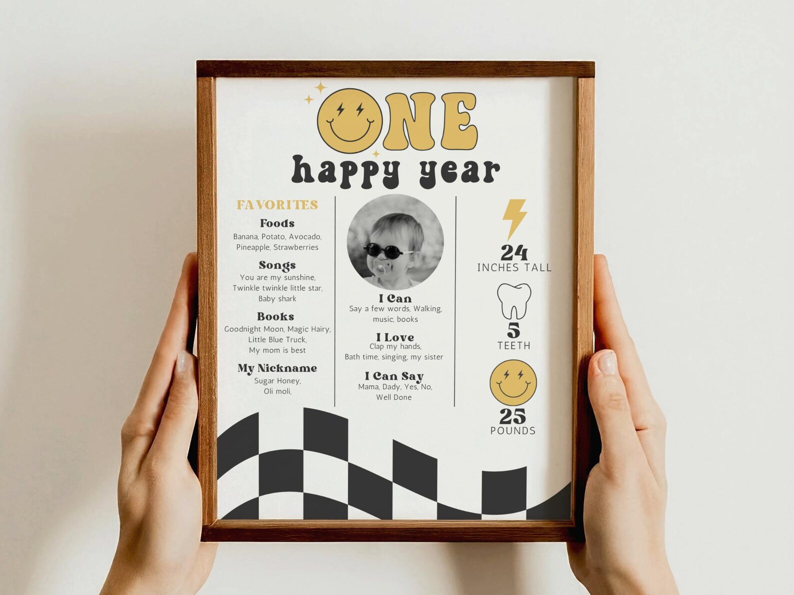 Editable One Happy Dude Milestone Poster Smiley Face Birthday Milestone ...