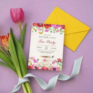 Editable Mother's Day Tea Party Invitation Ladies Tea Party Invite ...