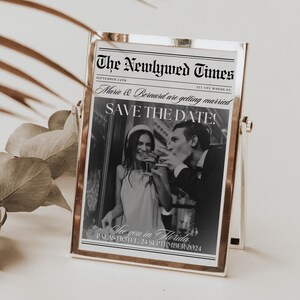 Save the Date Newspaper Template, Save the Date Card Template With ...