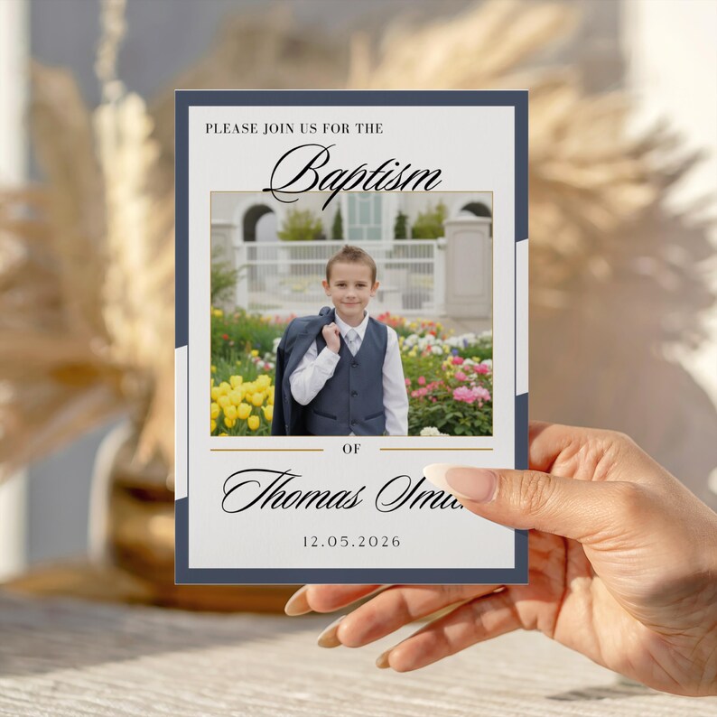 Editable Boy Baptism Program Template, LDS Christening Invite With ...