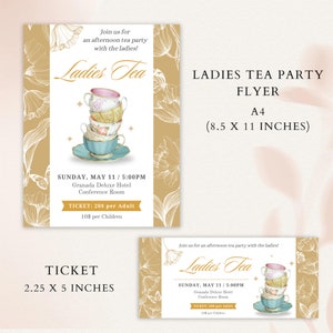 Editable Ladies Tea Event Flyer Women's Ministry Flyer Mother's Day ...