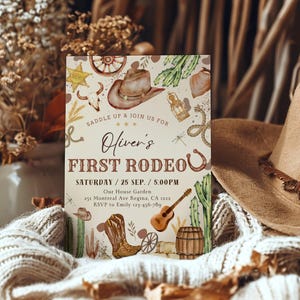 First Rodeo Birthday Invitation Wild West Birthday Invitation My First ...