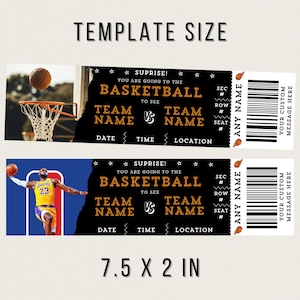 Editable Sports Ticket Template Custom Event Tickets PERSONALIZED FOR ...
