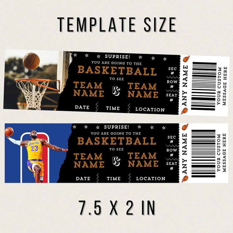 Editable Sports Ticket Template Custom Event Tickets PERSONALIZED FOR ...
