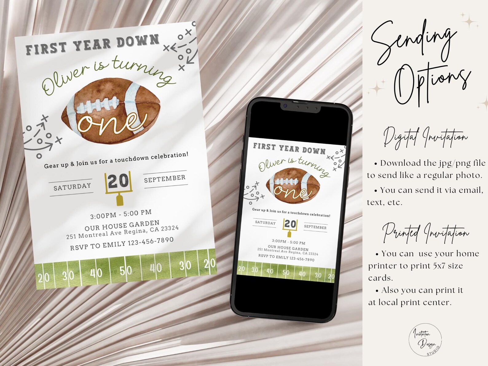 1st Year Down Birthday Invitation First Year Down Invitation First Down ...