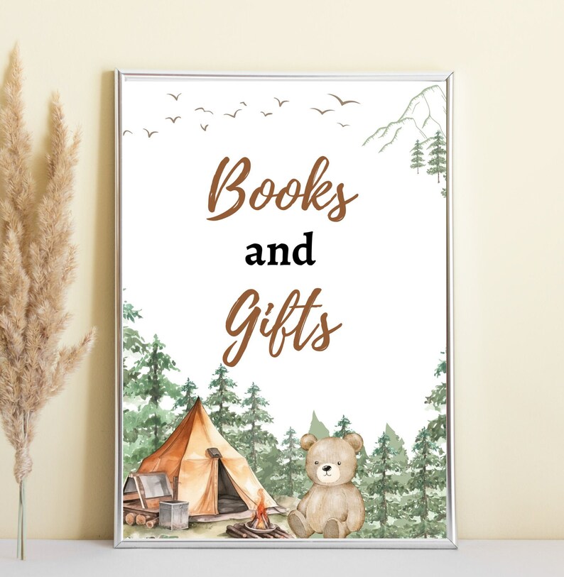 Wild Books and Gifts Sign Baby Shower Camp Books Sign Wild - Etsy