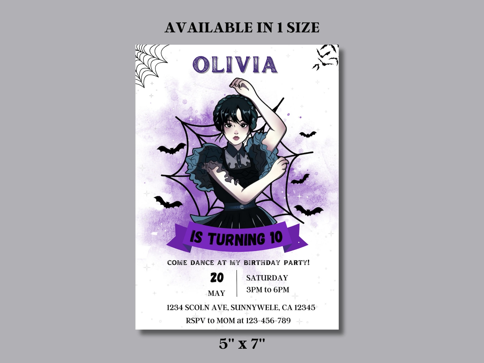 Wednesday Addams Birthday Invitation Wednesday Invitation - Etsy