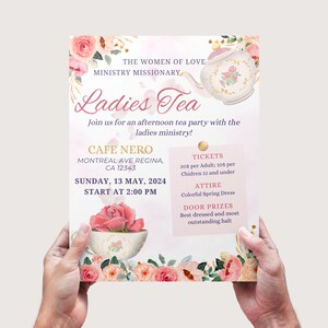 Ladies Tea Event Flyer Ladies Tea Event Ticket Women's Ministry Tea ...