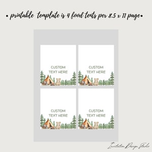 One Happy Camper Birthday Place Card One Happy Camper Food Label Camp ...