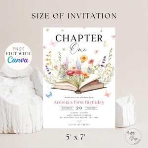 A New Chapter Begins Storybook First Birthday Invitation, One for the ...