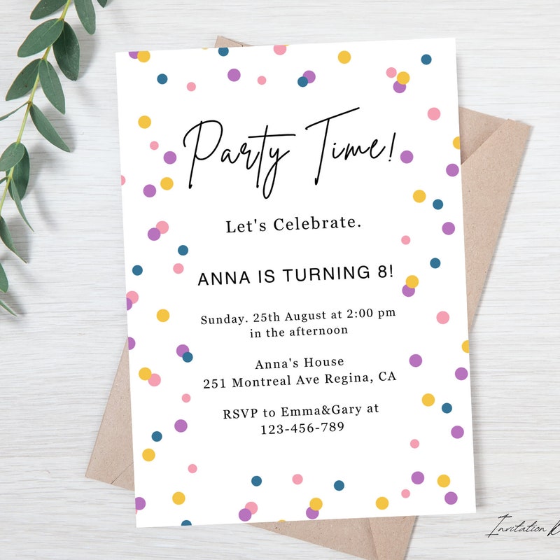 Confetti Invitation - Etsy