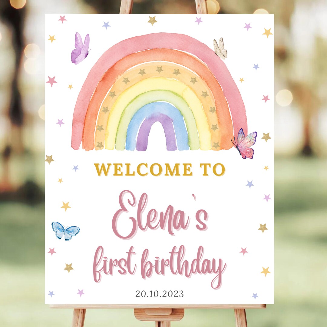 Rainbow Welcome Sign Editable Pastel Rainbow Welcome Sign Editable Boho ...