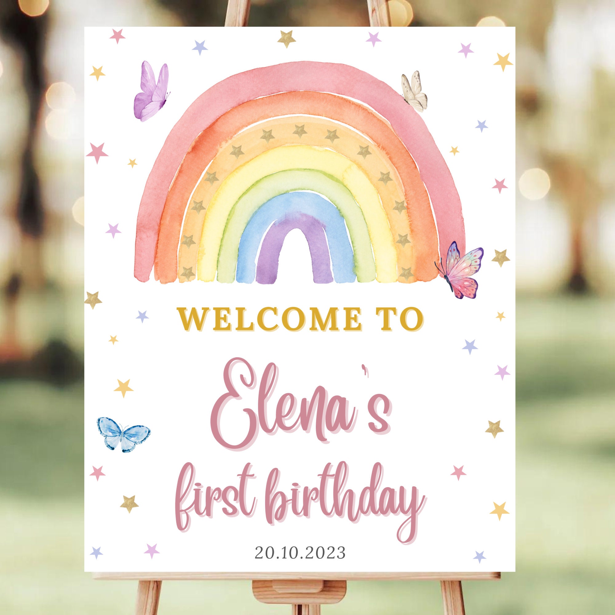 Rainbow Welcome Sign Editable Pastel Rainbow Welcome Sign - Etsy