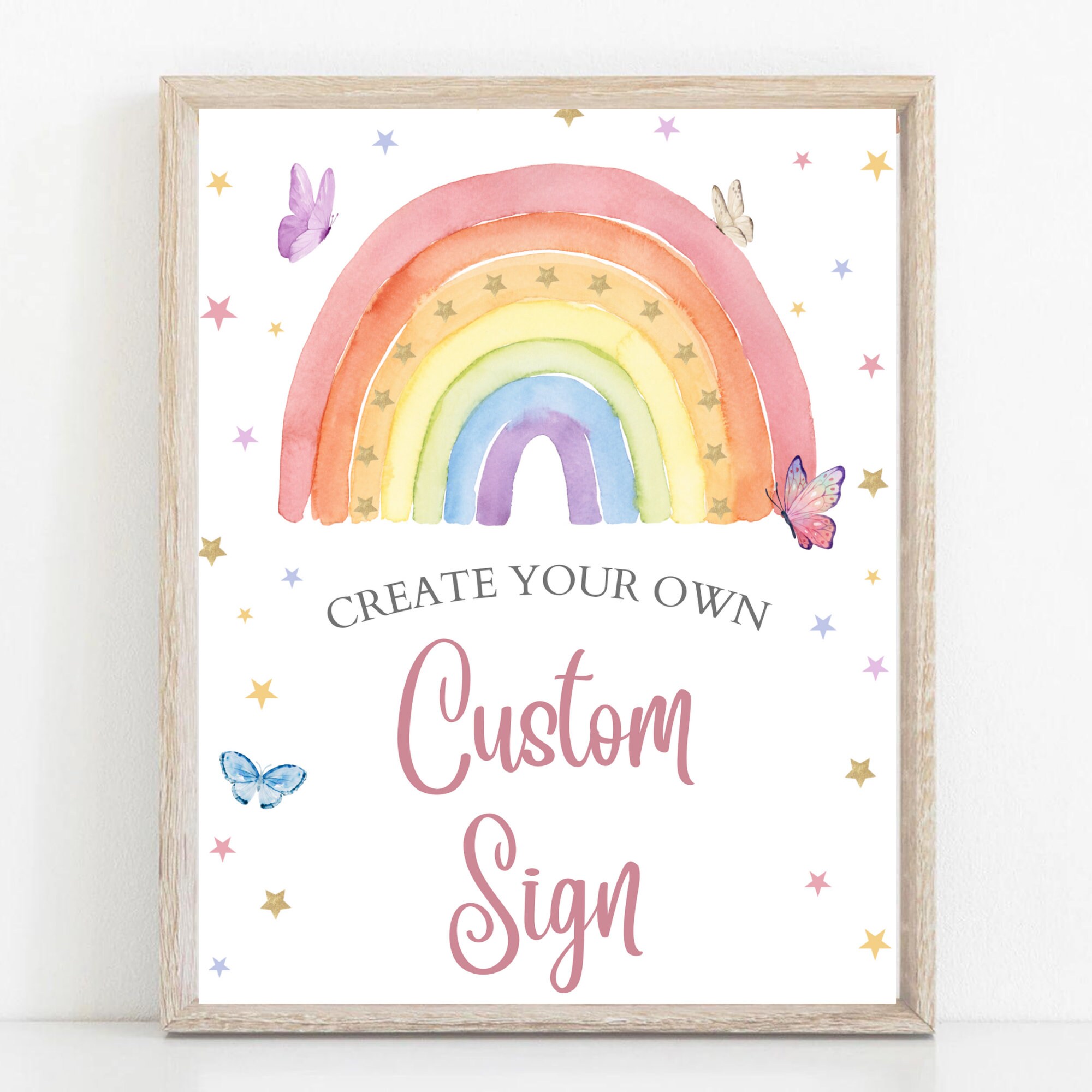 Rainbow Theme Party Editable Custom Sign Rainbow Theme Decor - Etsy