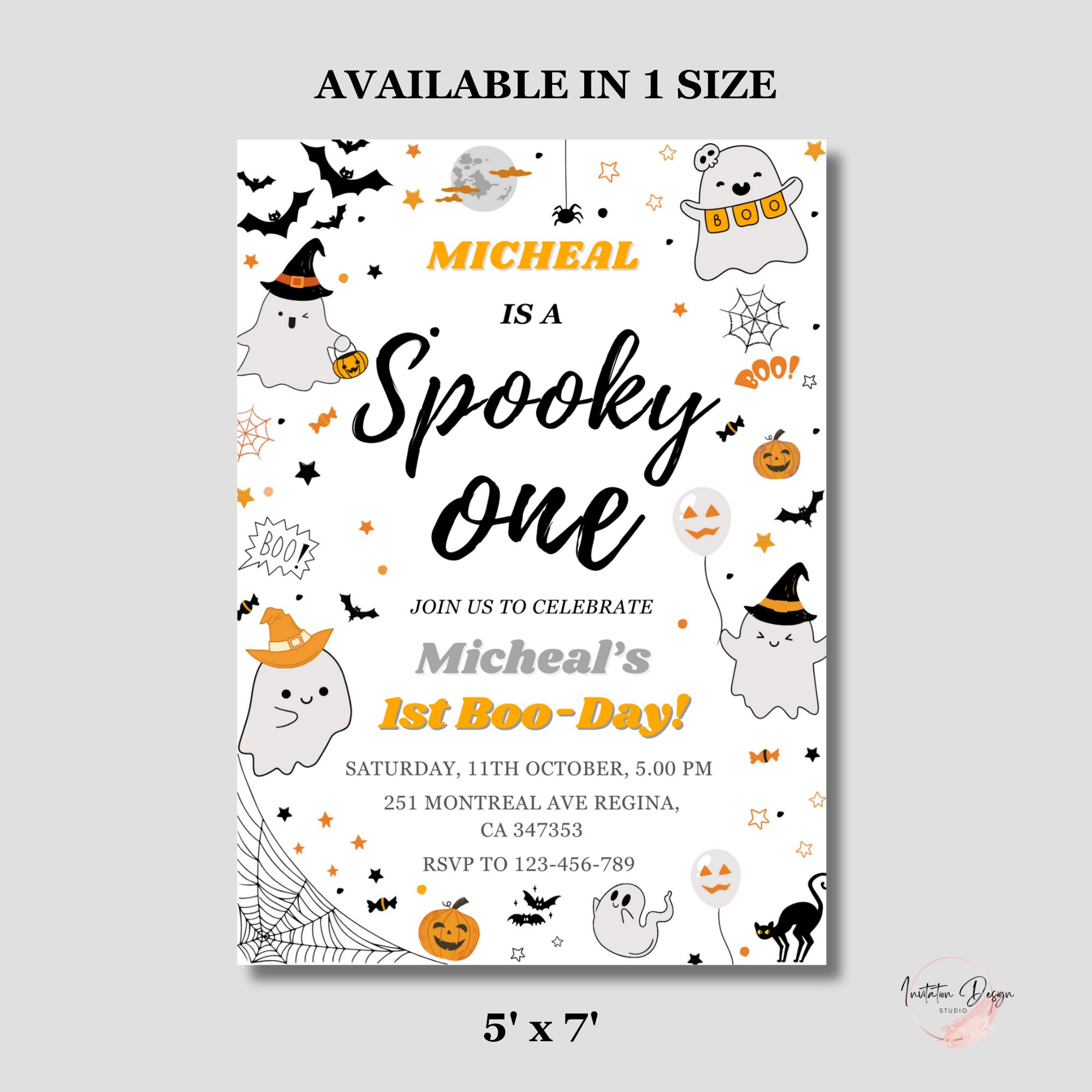Editable Halloween Cute Spooky Invite Boy Spooky Invite 1st - Etsy