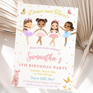 Editable Ballet Invitation Cute Ballet Invite Little Ballerina Birthday ...