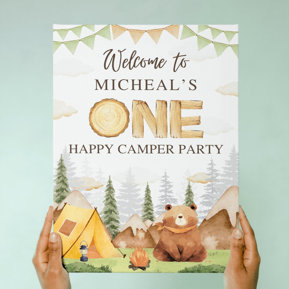 One Happy Camper Welcome Sign 1st Birthday Happy Camper Welcome Sign ...