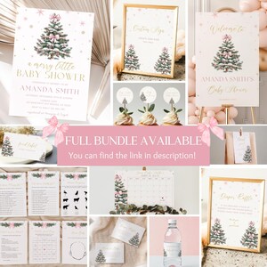 Pink Bow Christmas Baby Shower Games Santa Baby Shower Game Bundle ...