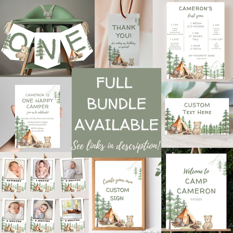 One Happy Camper Banner One Banner Happy Camper Happy Camper Decor - Etsy