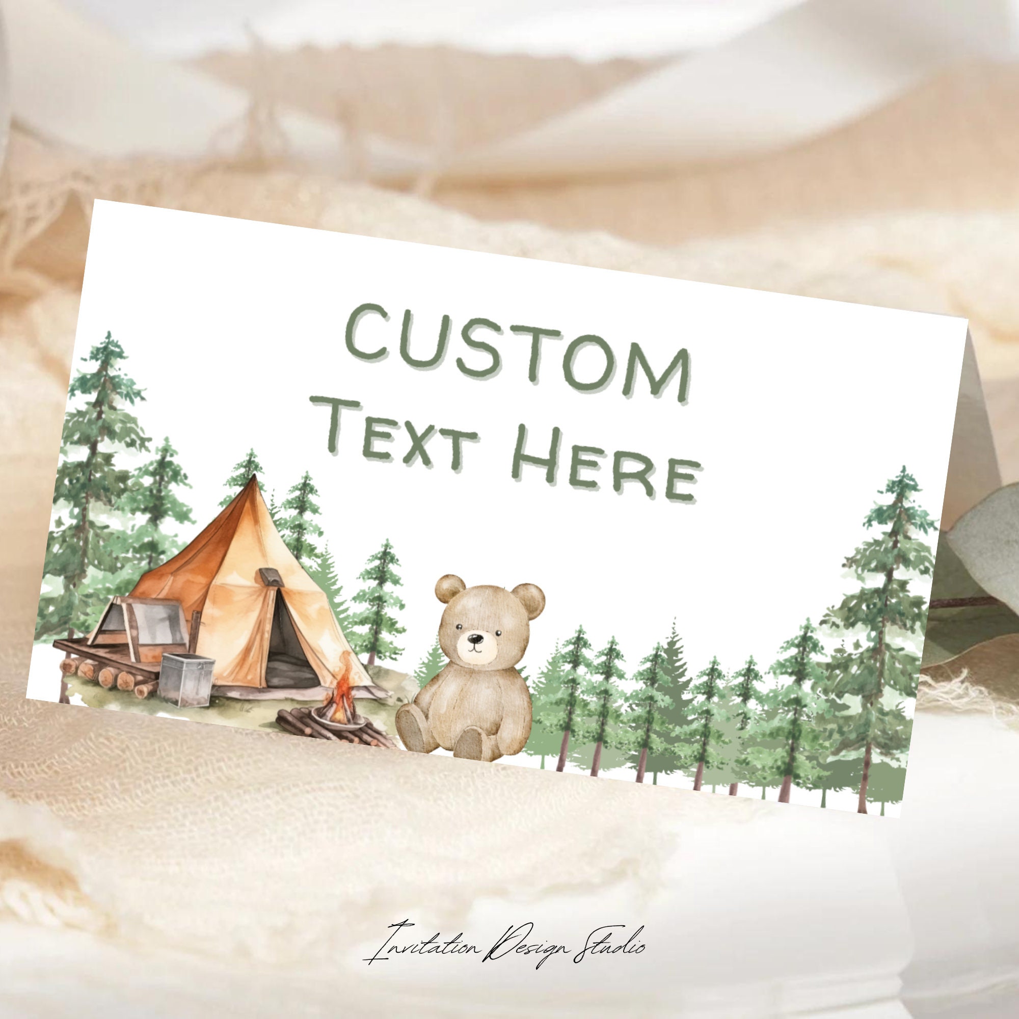 One Happy Camper Birthday Place Card One Happy Camper Food Label Camp ...