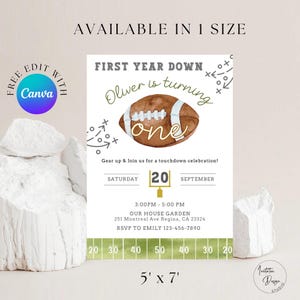 1st Year Down Birthday Invitation First Year Down Invitation First Down ...