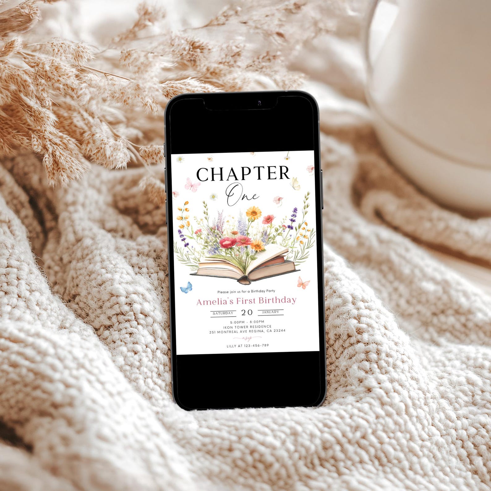 A New Chapter Begins Storybook First Birthday Invitation, One for the ...