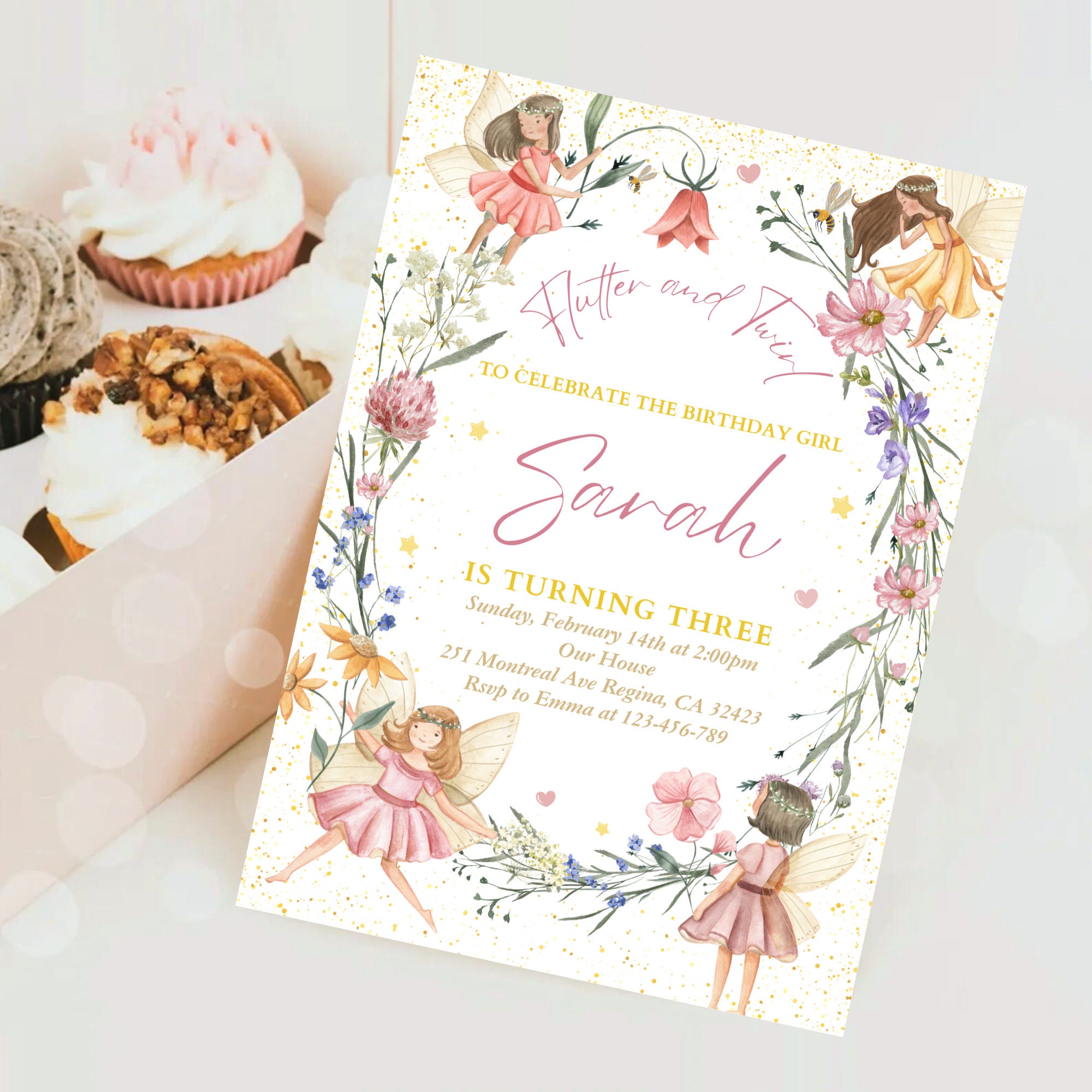 Fairy Birthday Invitation Fairy Birthday Party Editable Fairy Girl ...