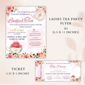 Ladies Tea Event Flyer Ladies Tea Event Ticket Women's Ministry Tea ...