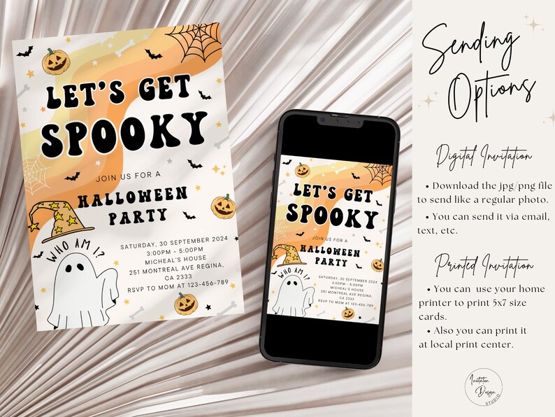 Editable Spooky Birthday Invitation Halloween Party Invitation ...