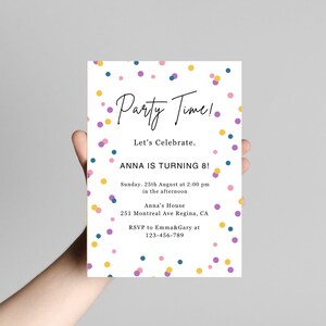 Colored Confetti Birthday Invitation Colored Invitation Confetti Invite ...