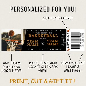 Editable Sports Ticket Template Custom Event Tickets PERSONALIZED FOR ...