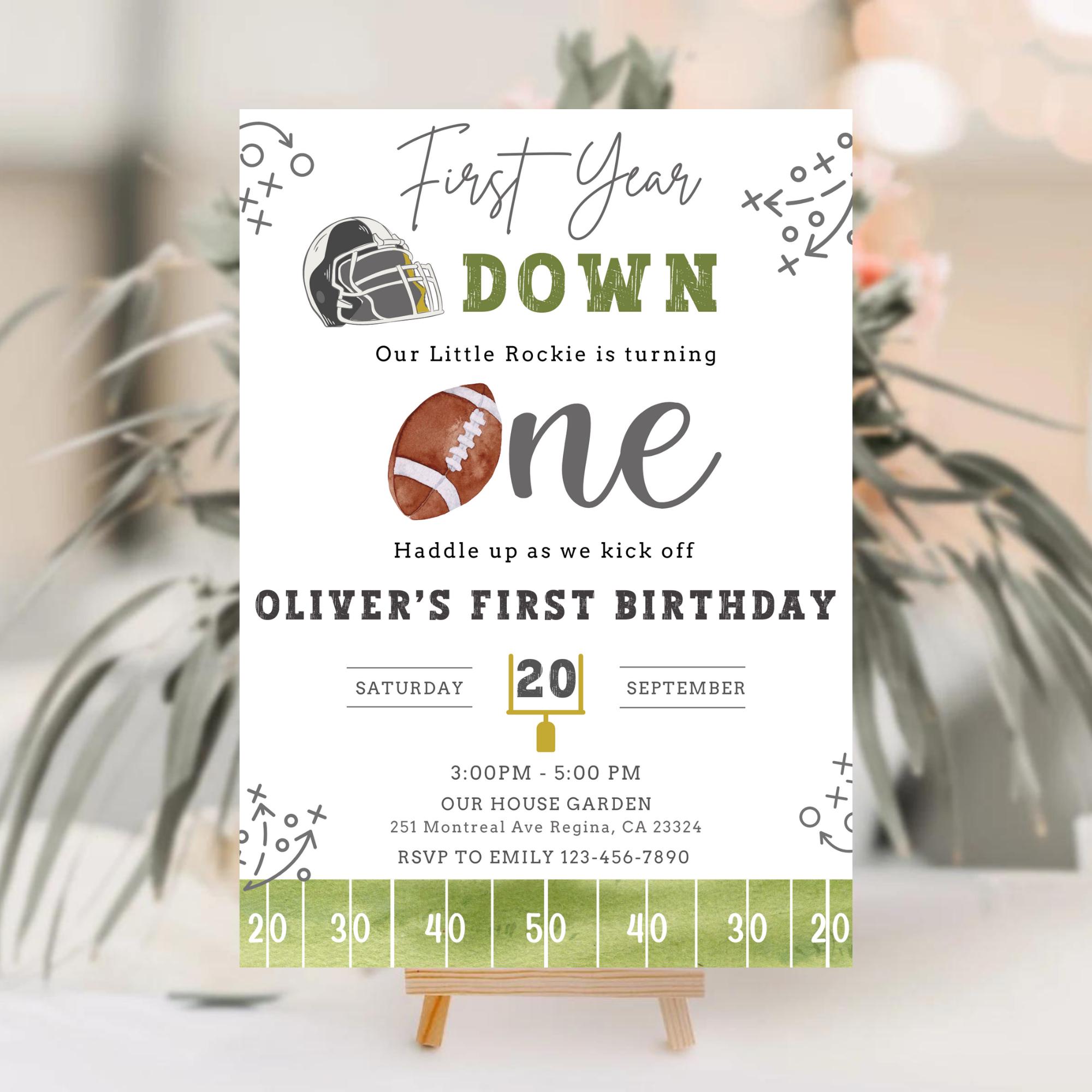 First Year Down Birthday Invitation 1st Year Down Birthday Invitation ...